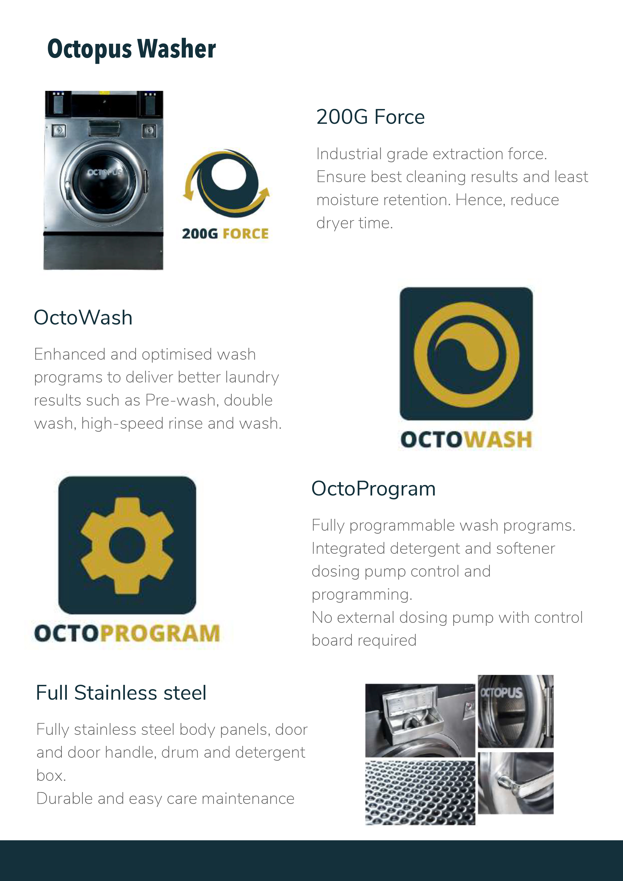 Octopus Laundry Equipment Catalogue - One Price Two Machines